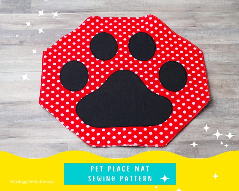 Dog Paw Placemat Sewing Pattern: Beginner DIY Pet Food Mat - Etsy