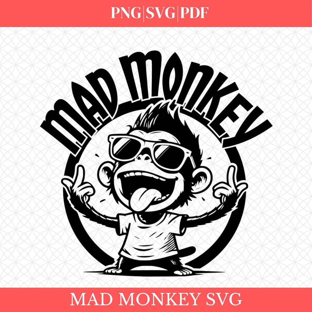 Mad Monkey SVG – Angry Cartoon Monkey SVG File for Cricut & Silhouette ...