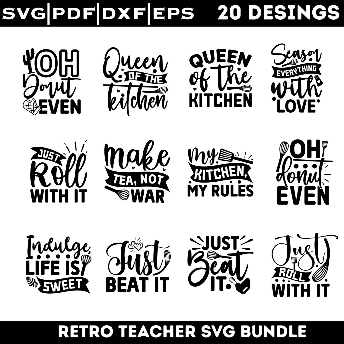 Kitchen SVG Bundle – Funny Kitchen Quotes SVG | Farmhouse Kitchen Cut ...