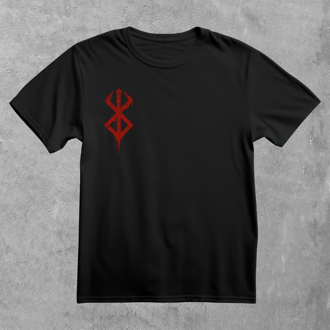 Brand of Sacrifice,anime-style Rune Symbol Black T-shirt Minimal Red ...
