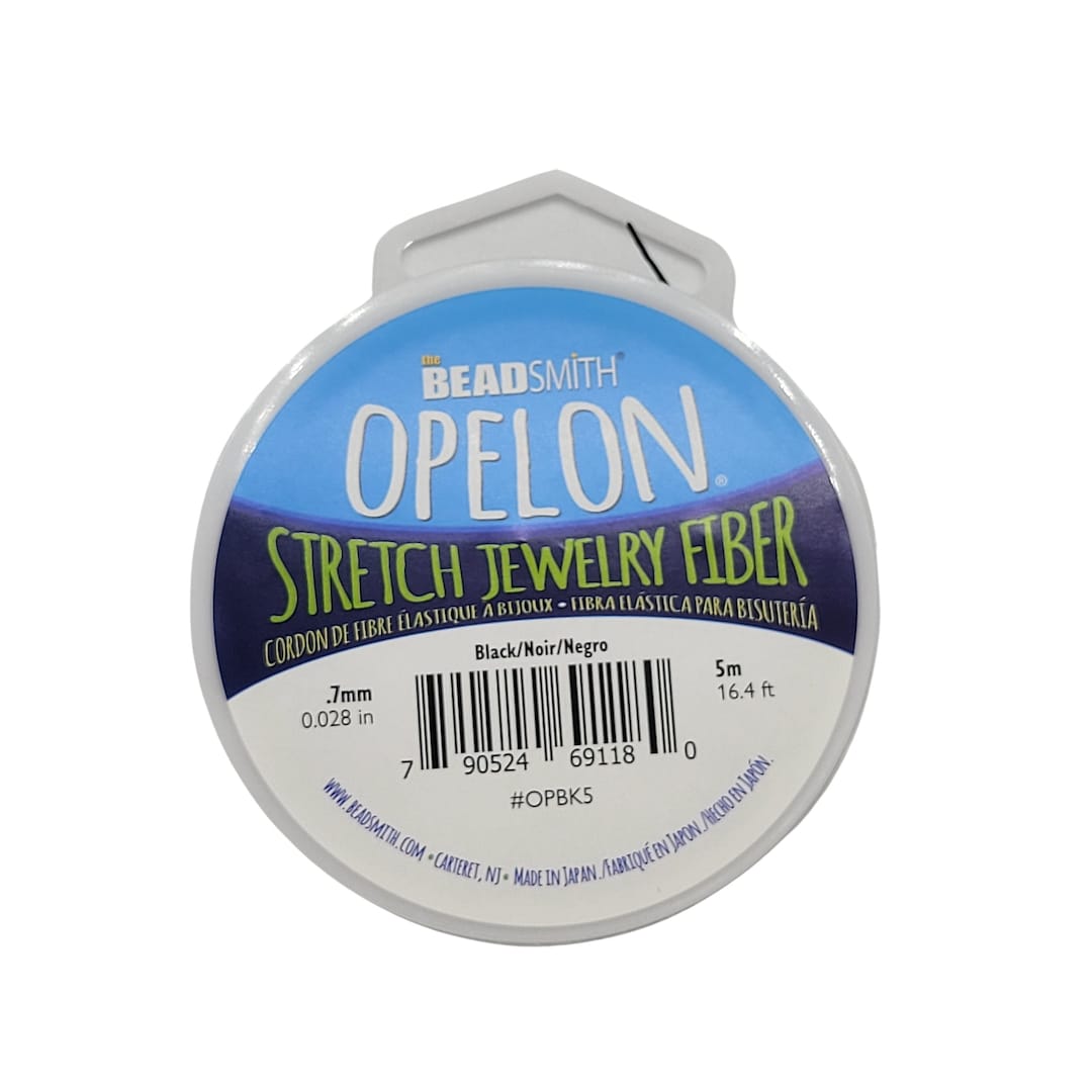 Opelon Flat Stretch Bead and Jewelry Fiber, .7 Mm, Black, 5 Meter Spool ...