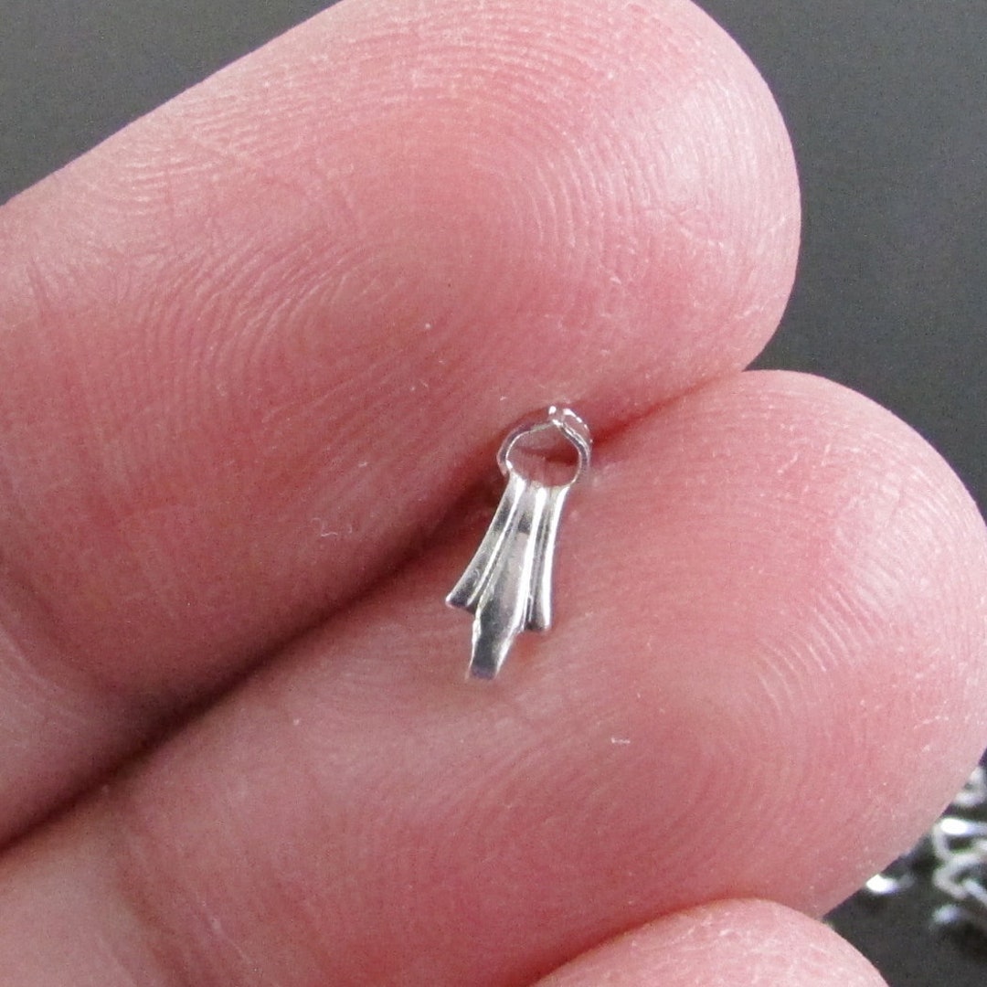 6.5mm X 3mm Silver Plated Brass Ice Pick Bail, With 5mm Grip Length, 50 ...