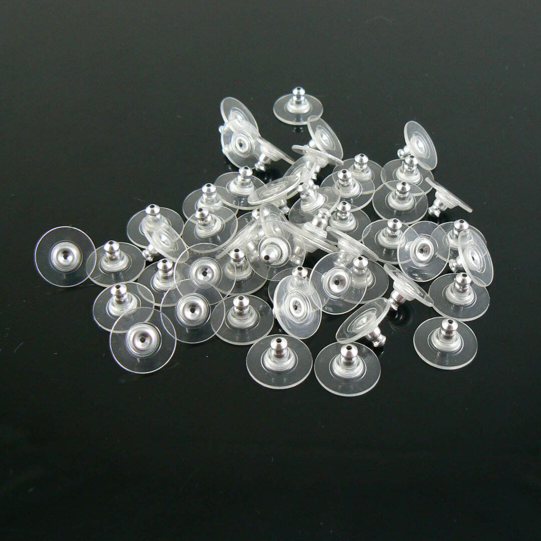 Comfort Ear Clutch/ Earring Backs: Silver Plated, 11.5 Mm L X 6 Mm D ...