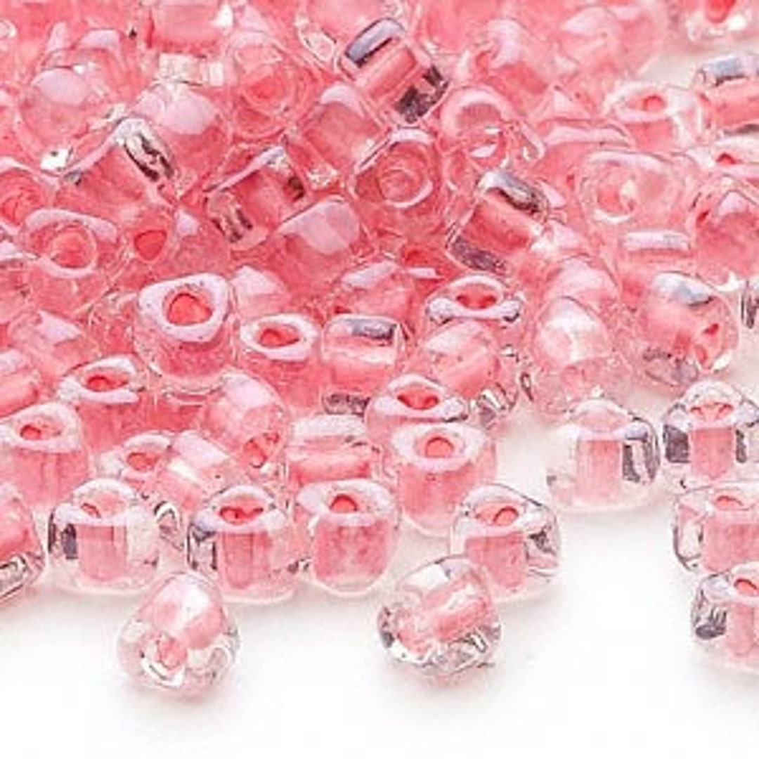 4 Mm Clear Color Lined Pink 5 Triangle Glass Beads, Miyuki TR1109, 20 G ...