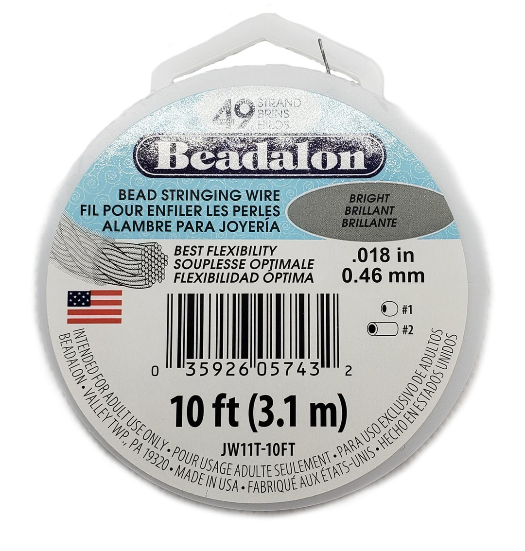 Beading Wire: Beadalon, 49 Strand ,.018" (.46mm) Dia., Coated Stainless ...