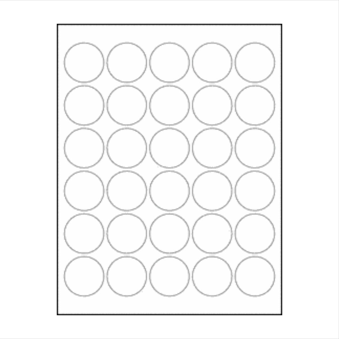Blank, Printable Labels: 1.5" Circle, Matte White Paper With PERMANENT ...
