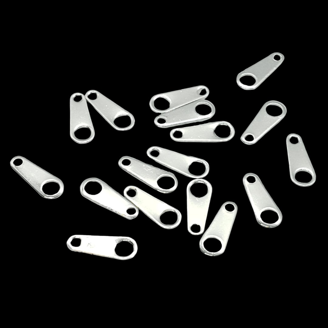 10mm X 4mm Silver Plated Brass Necklace/ Chain Tab Ends 100 - Etsy