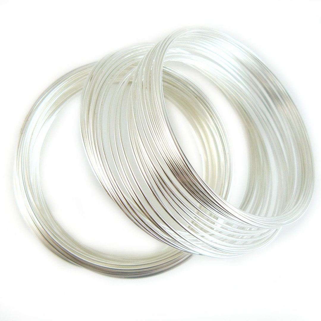 BRACELET Memory Wire: 1.75" Dia. Bead Smith, 22 Gauge Silver Plated ...