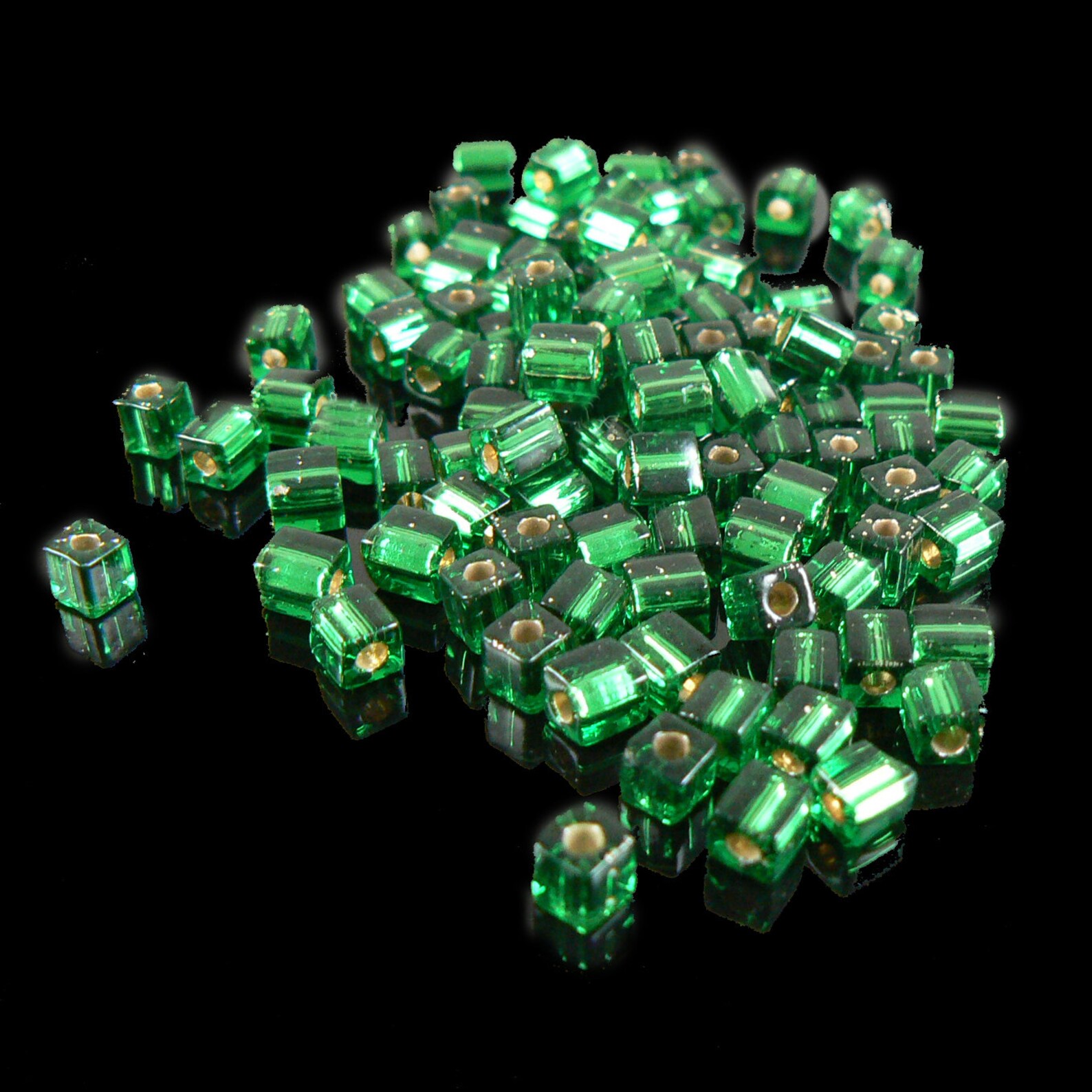 4mm Silver Lined Green Square Beads Miyuki SB16 20 Grams - Etsy