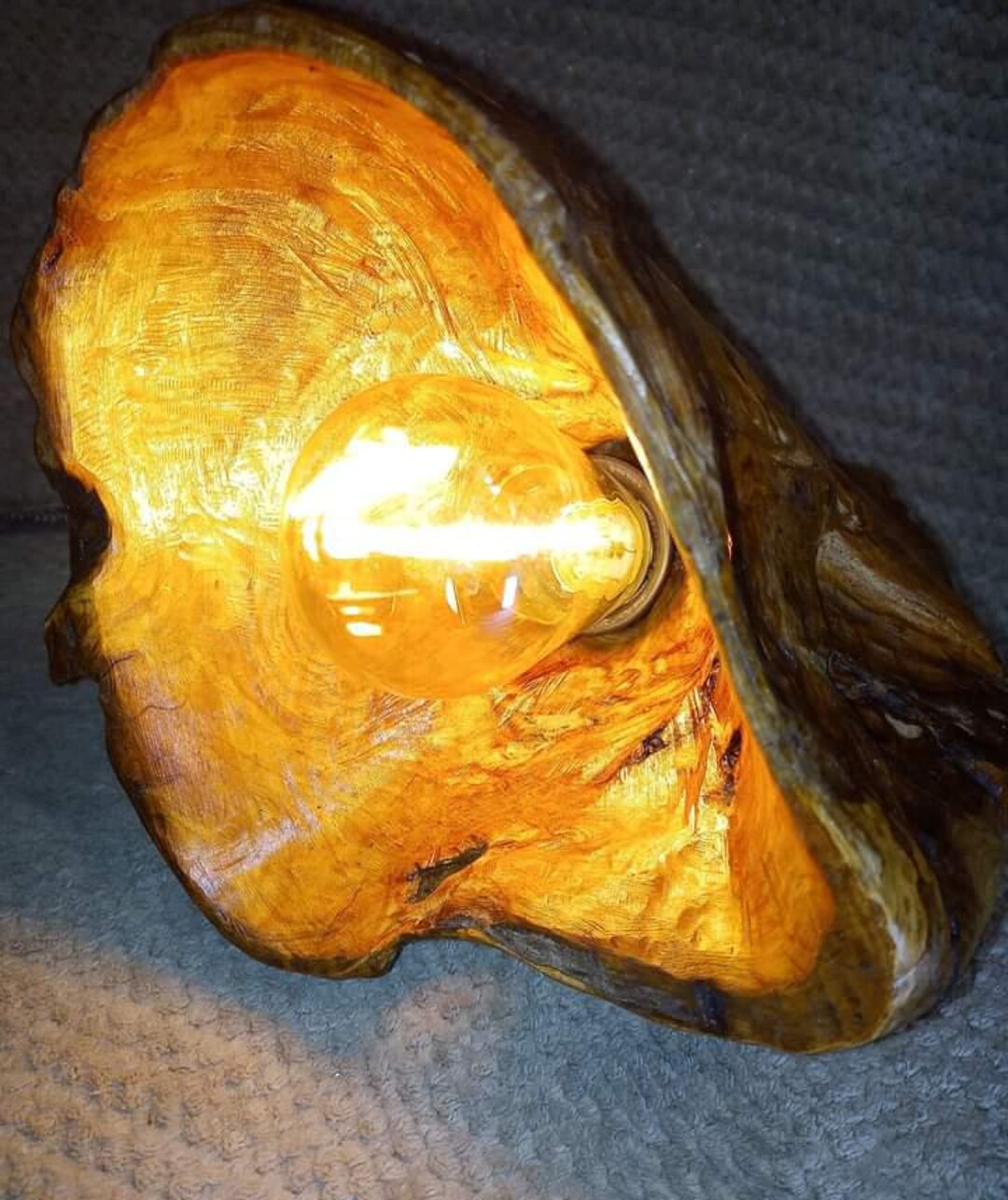 Handmade Wooden Gramophone Lamp – Unique Cherry Wood Table Light ...