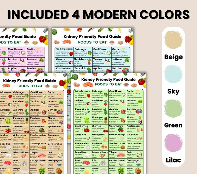 Kidney Friendly Food Guide, Nutrition Food Guide, Low Potassium Meal ...