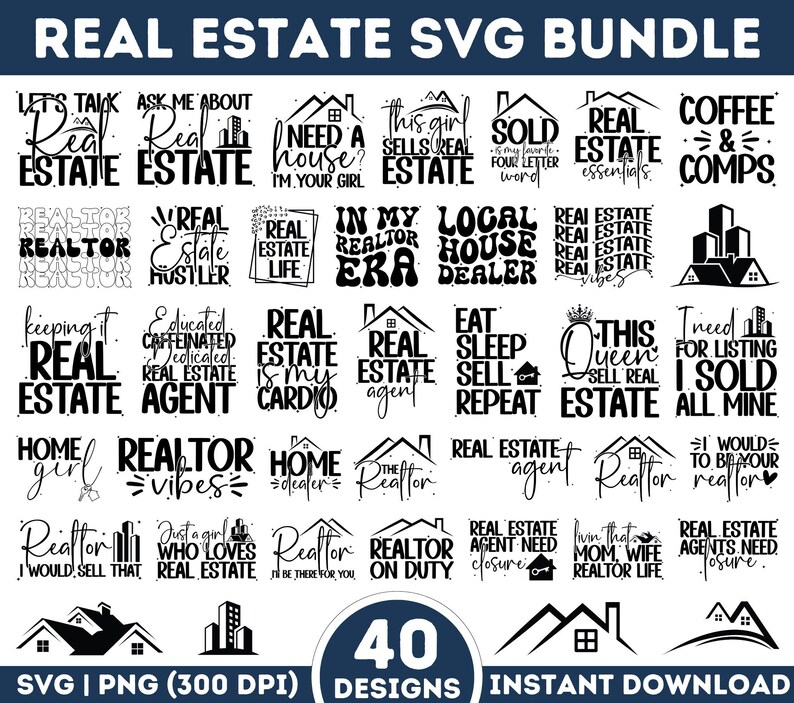 Real Estate SVG Bundle Realtor Svg Real Estate Agent Quotes Svg Real ...
