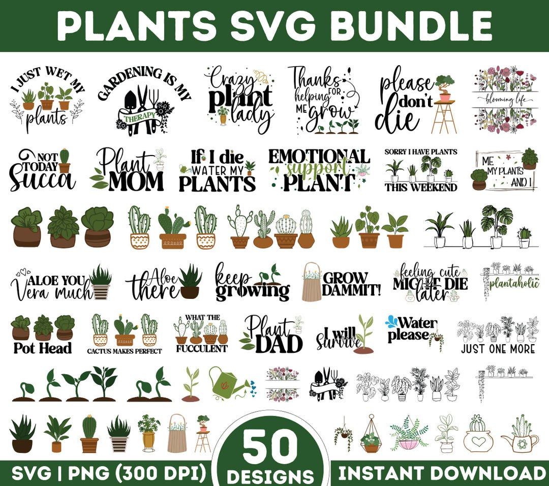 Plant Lover SVG Bundle Plant Svg Plant Quotes Svg Houseplant Svg Plant ...