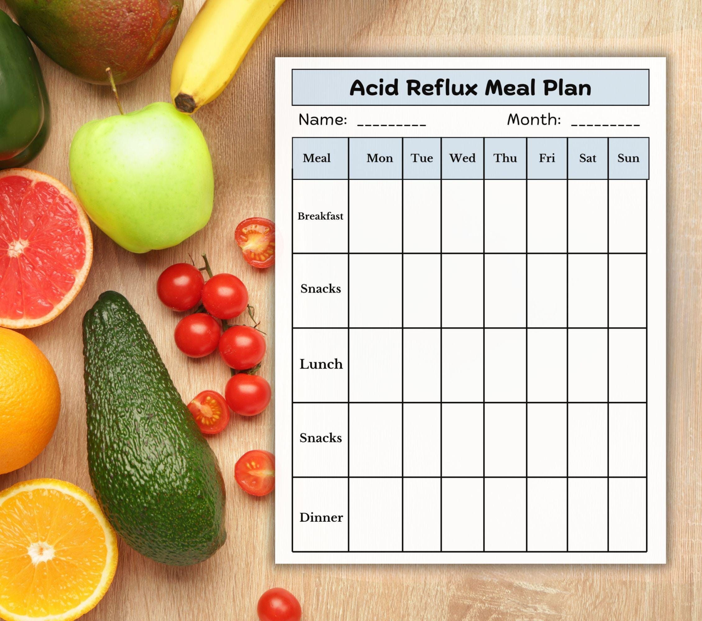 Acid Reflux Meal Plan, Acid Reflux Food List, GERD Diet List, Acid ...