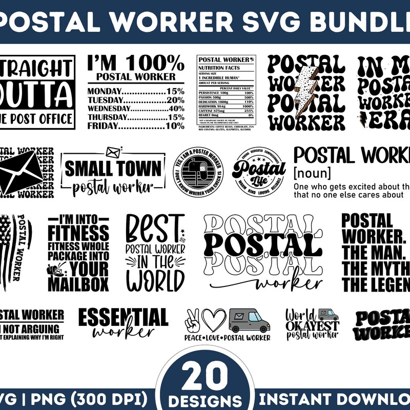 Postal Worker Svg - Etsy