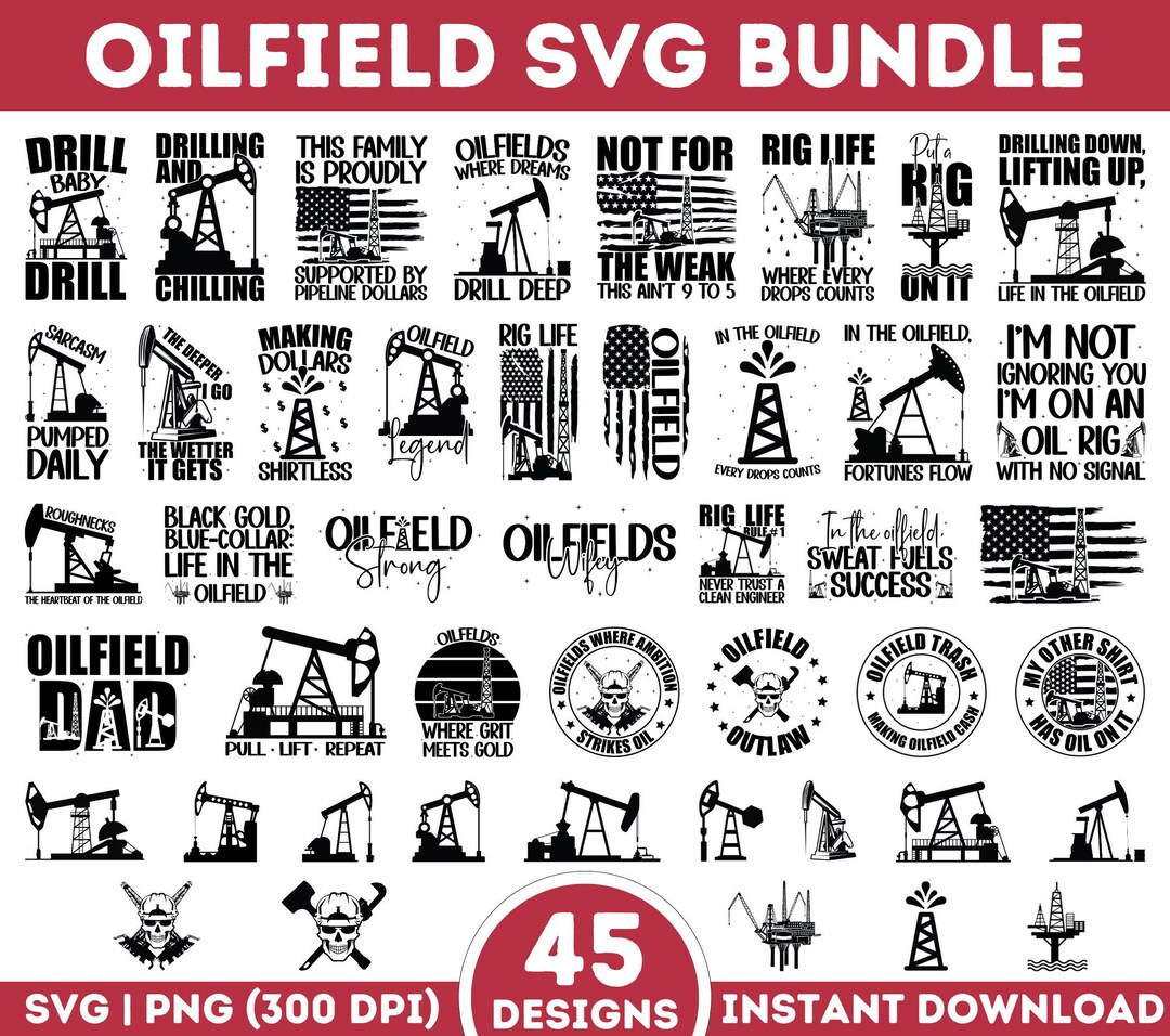 Oilfield SVG PNG Bundle Oil Rig Svg Gas Pump Svg Oilfield Png Oilfield ...