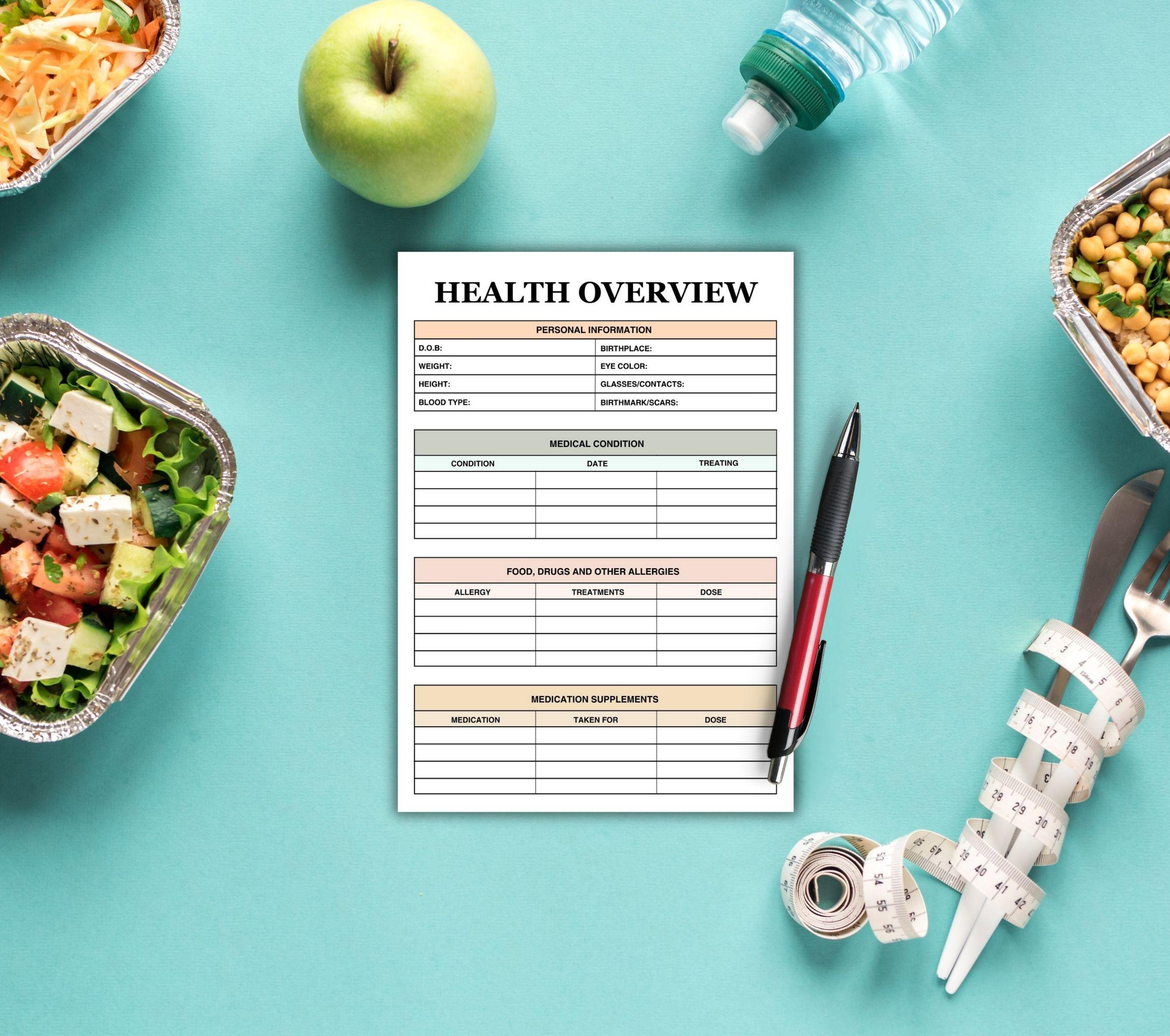 Nutrition Planner Bundle Printable, Meal Planner Food Journal, Calories ...