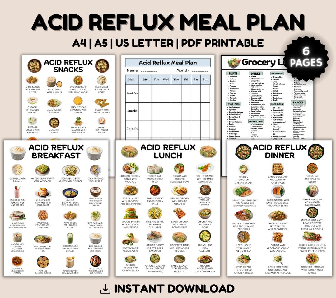 Acid Reflux Meal Plan, Acid Reflux Food List, GERD Diet List, Acid Reflux Diet, Low Acid Foods ...