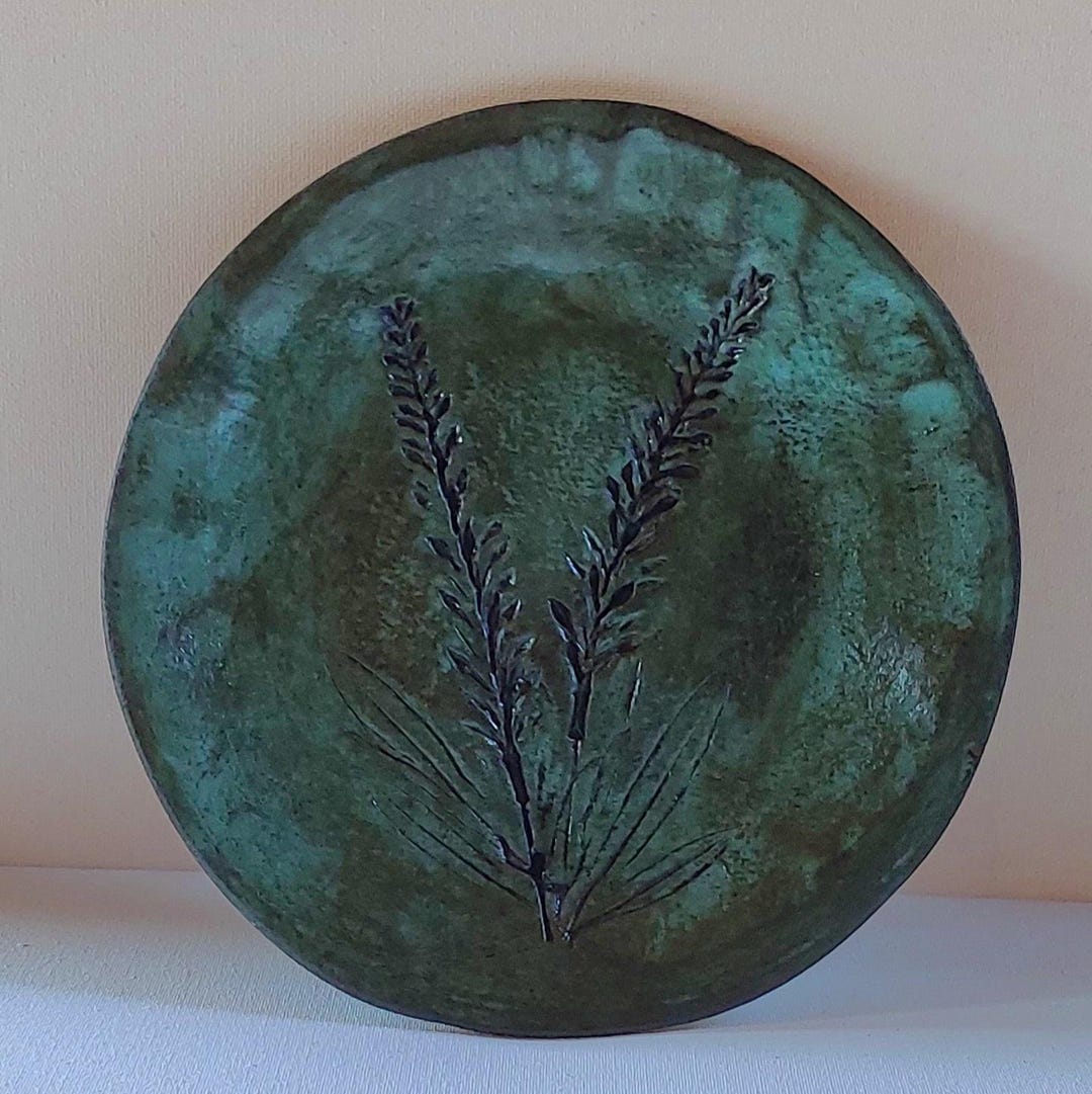 Blue Clay Plate for Home Decoration Lavender, Clay Plate Rustic ...
