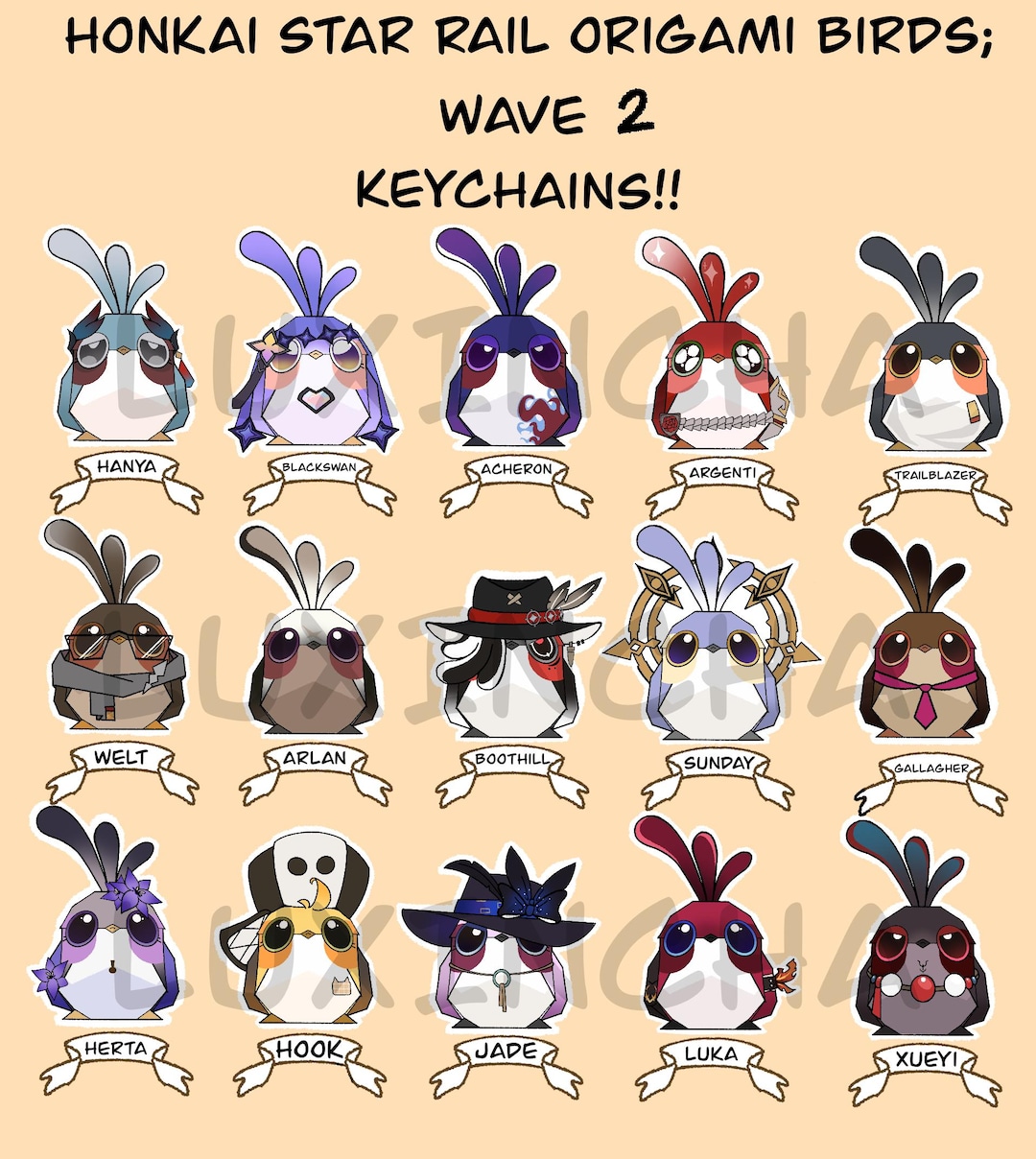 Honkai Star Rail Origami Bird Phone Charms WAVE 2 - Etsy