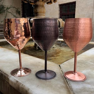 Custom Copper Wine Glass, Copper Wine Tumbler, Handmade Copper Goblet ...