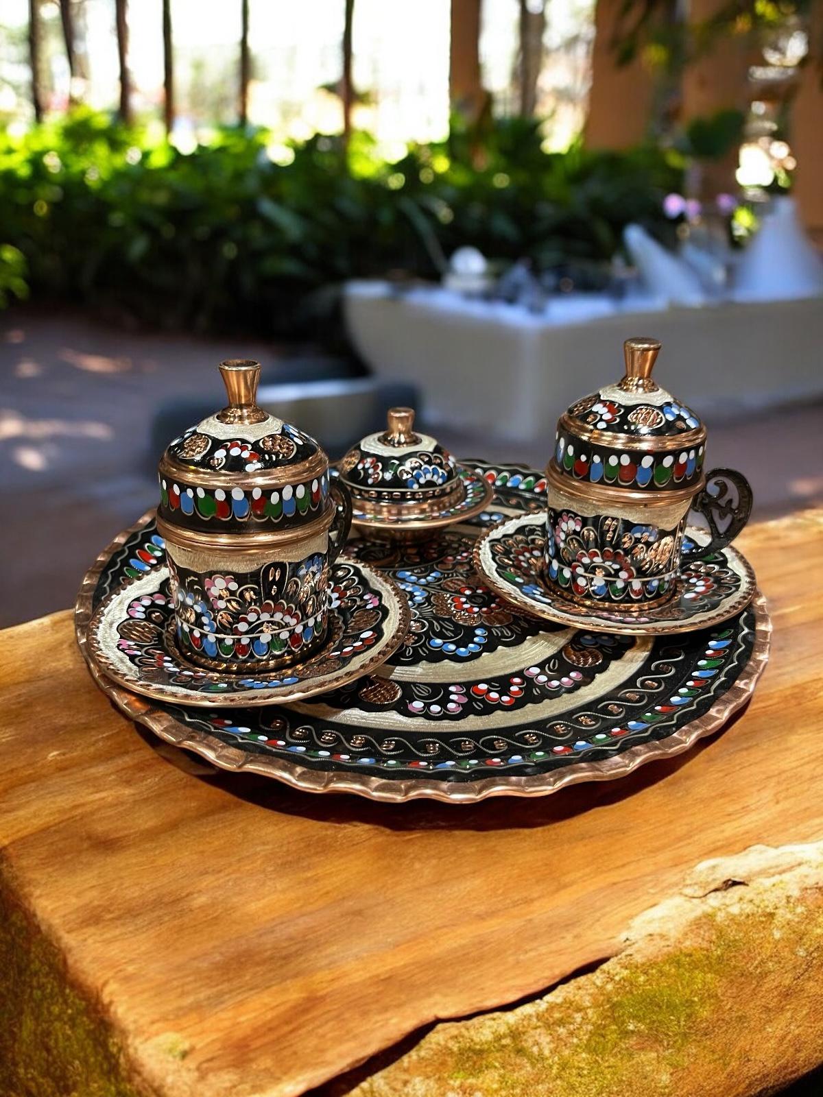 Handmade Turkish Coffee Cup Set, Traditional Ottoman Design, Authentic ...
