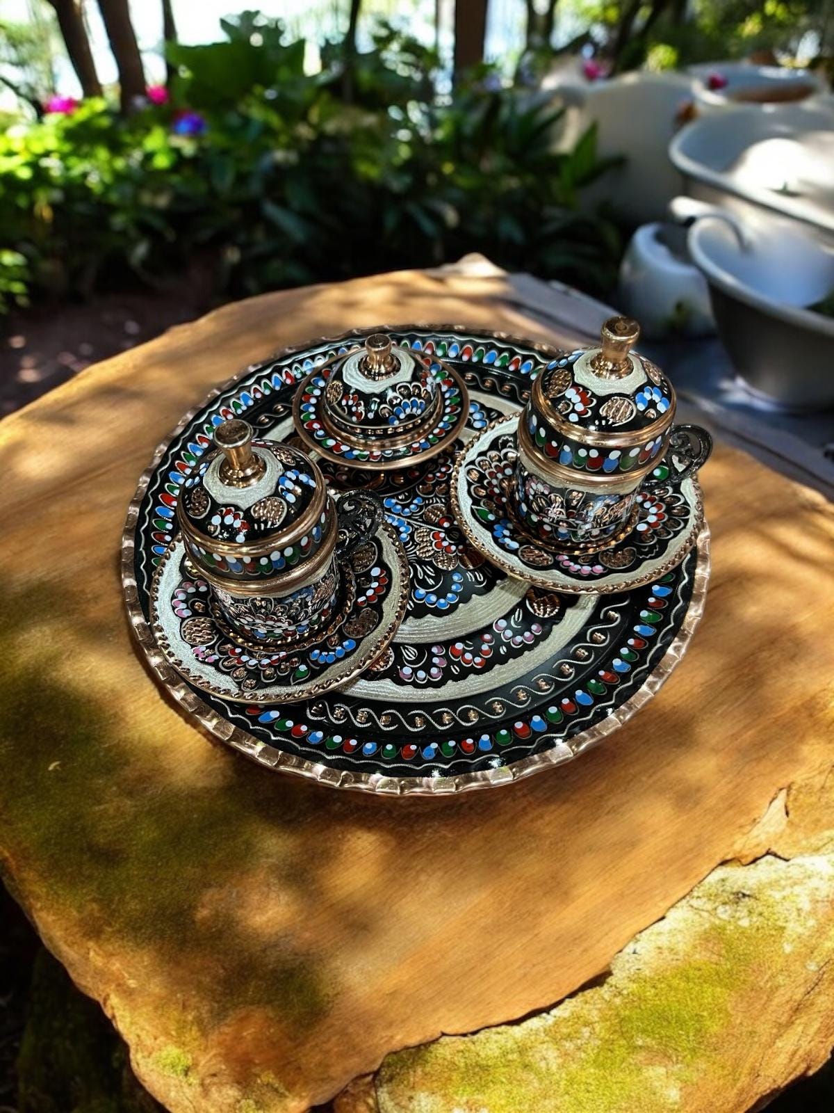 Handmade Turkish Coffee Cup Set, Traditional Ottoman Design, Authentic ...