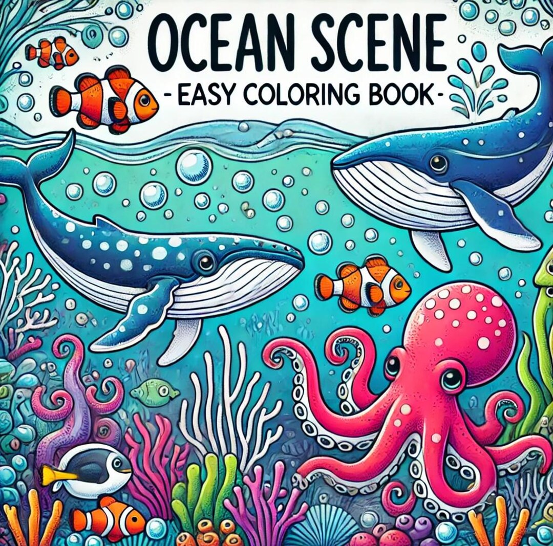 Coloring Book "ocean Scene" Coco Wyo 49 Pages, Kids Coloring Page ...