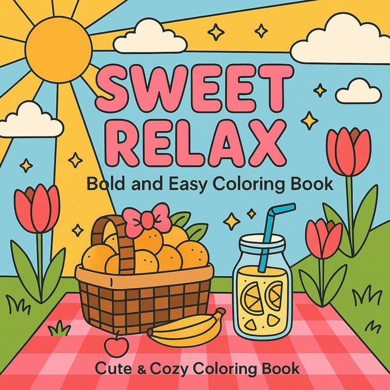 Bold and Simple Coloring Pages for Kids and Adults, Simple Thick Lines ...