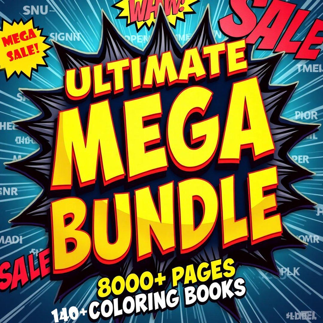 8000+ Coloring Pages BUNDLE, Coloring Book Bundle, Bold and Easy, Kids ...