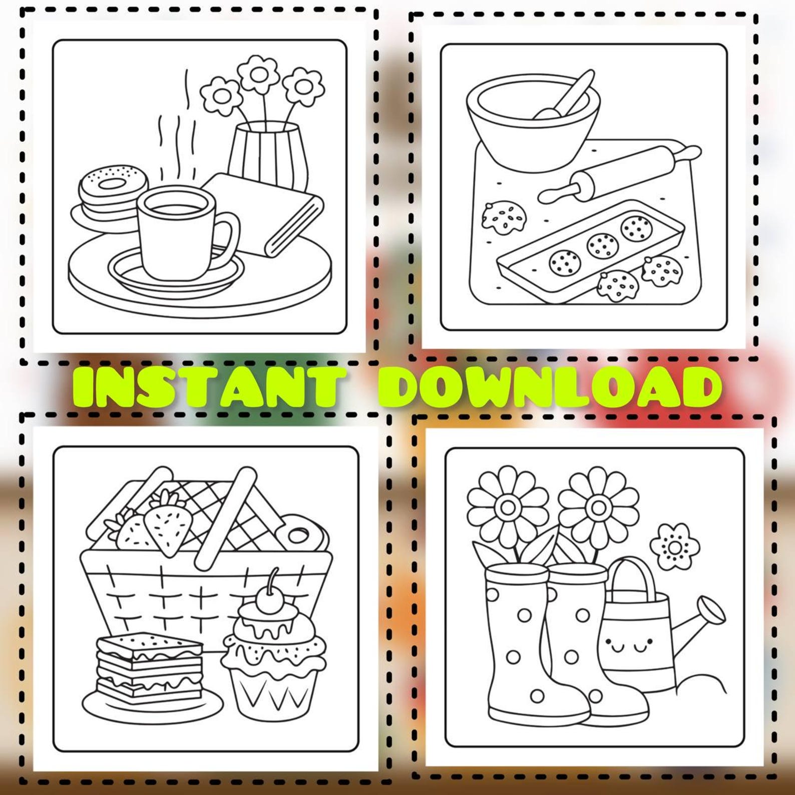 Cozy & Cute Coloring Pages 50, Coloring Pages for Adults and Kids ...