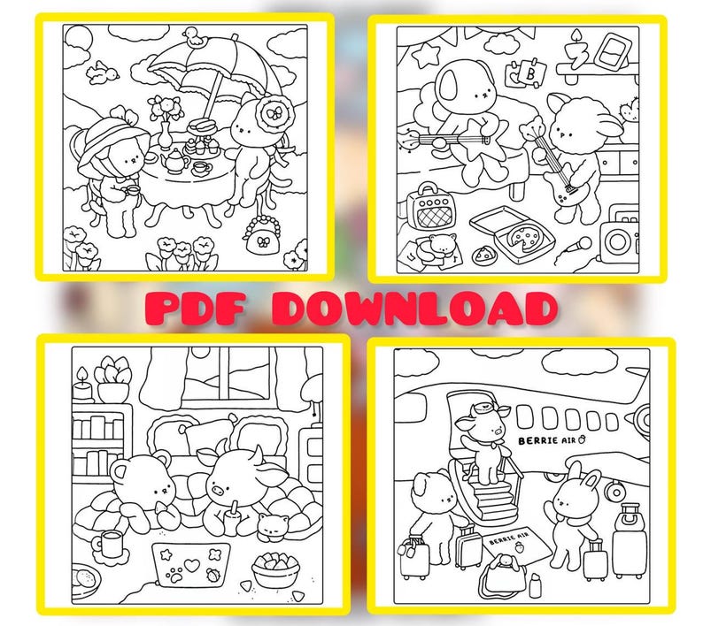 Berrie Cute & Comfy Coloring Pages 20, Coloring Pages for Adults and ...