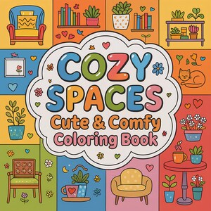 Cozy Spaces Coloring Book | 52 Cute & Comfy Pages for Relaxation | Bold ...