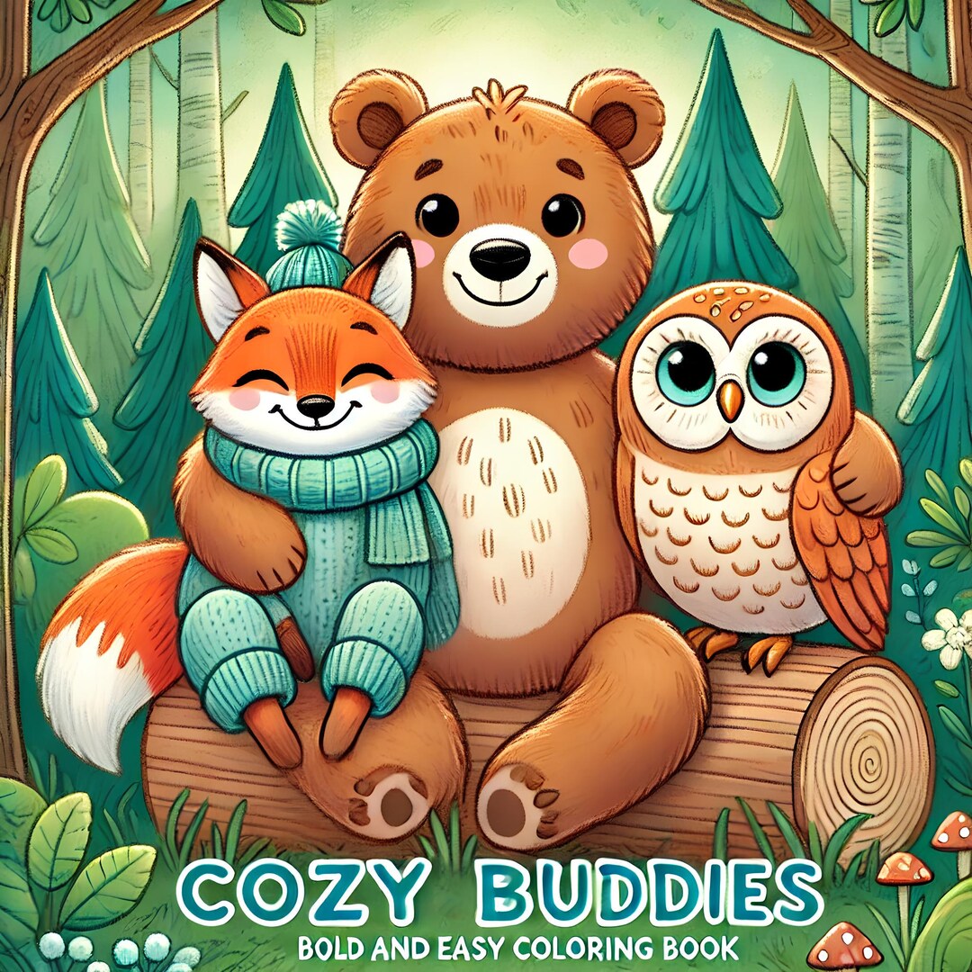 Cozy Buddies Cute & Comfy Coloring Pages 25, Coloring Pages for Adults ...