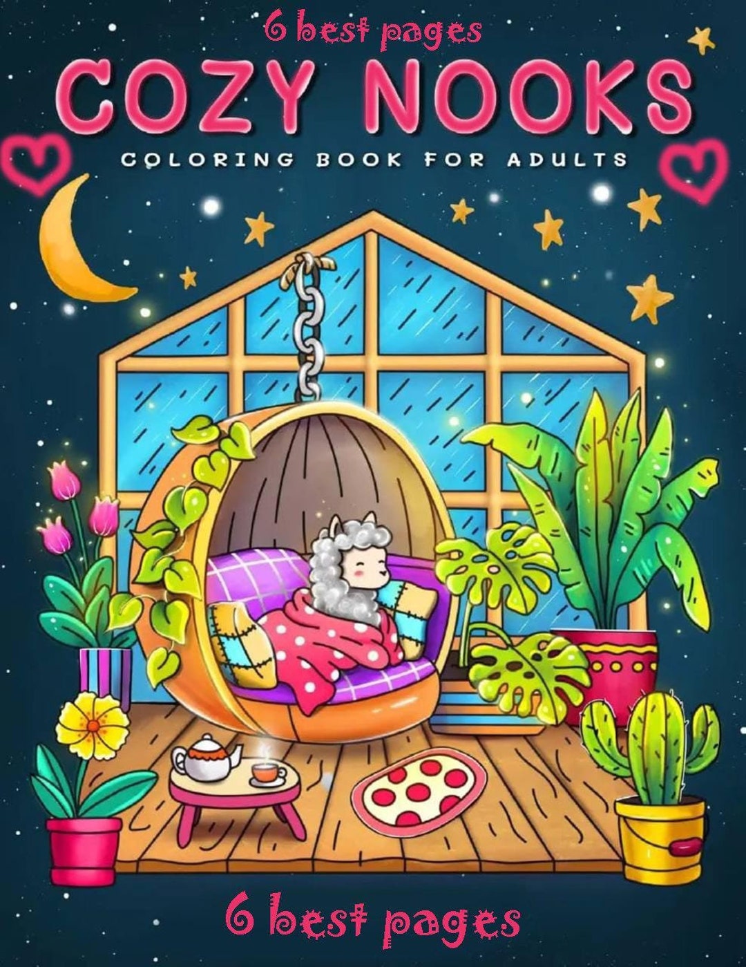 Cozy Days Coloring Pages: Super Cute Nooks Characters in Cozy Relaxing ...