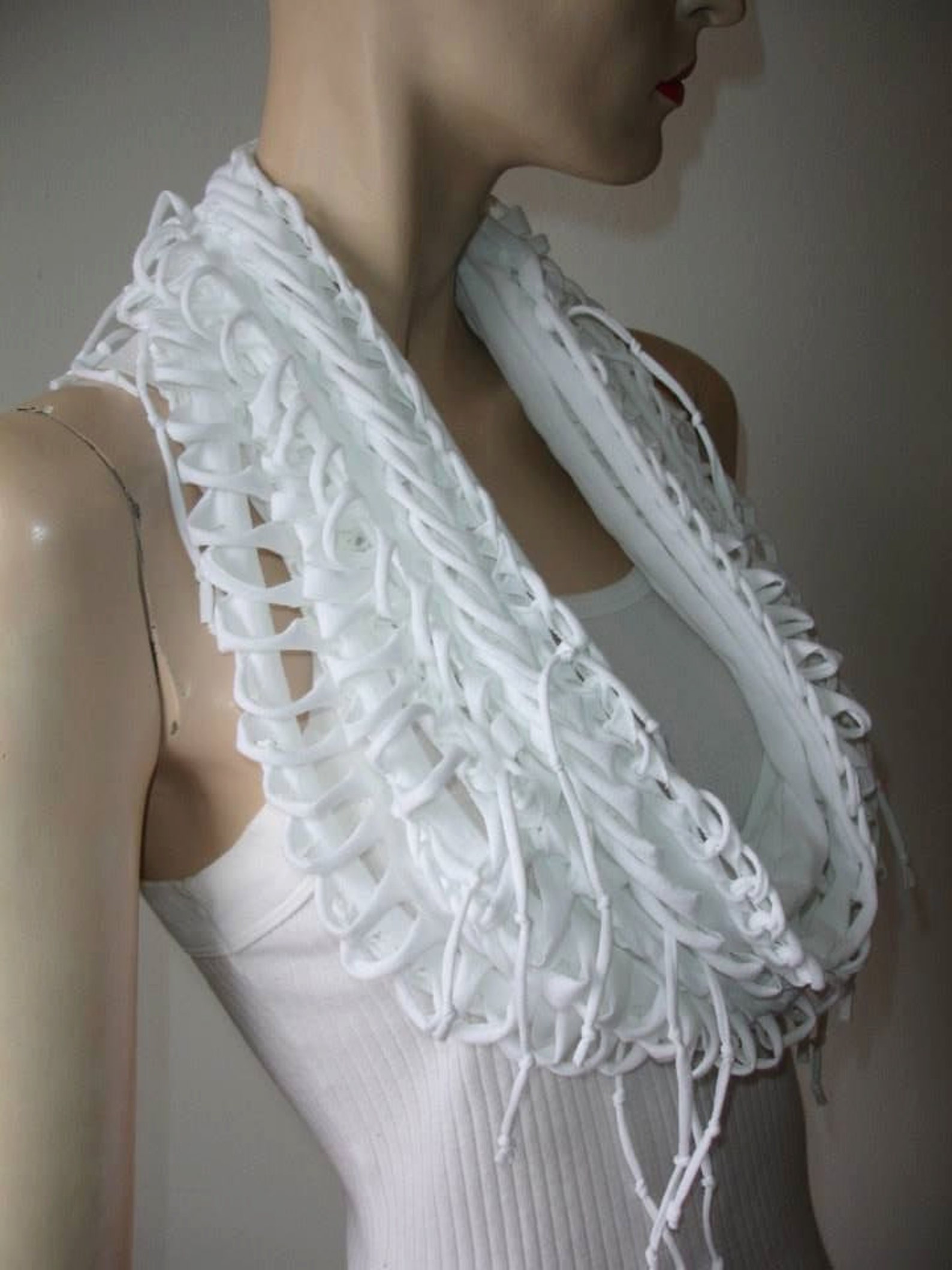 Eternity Scarf. Womens or Mens Shredded Braided Jersey Eternity Scarf ...