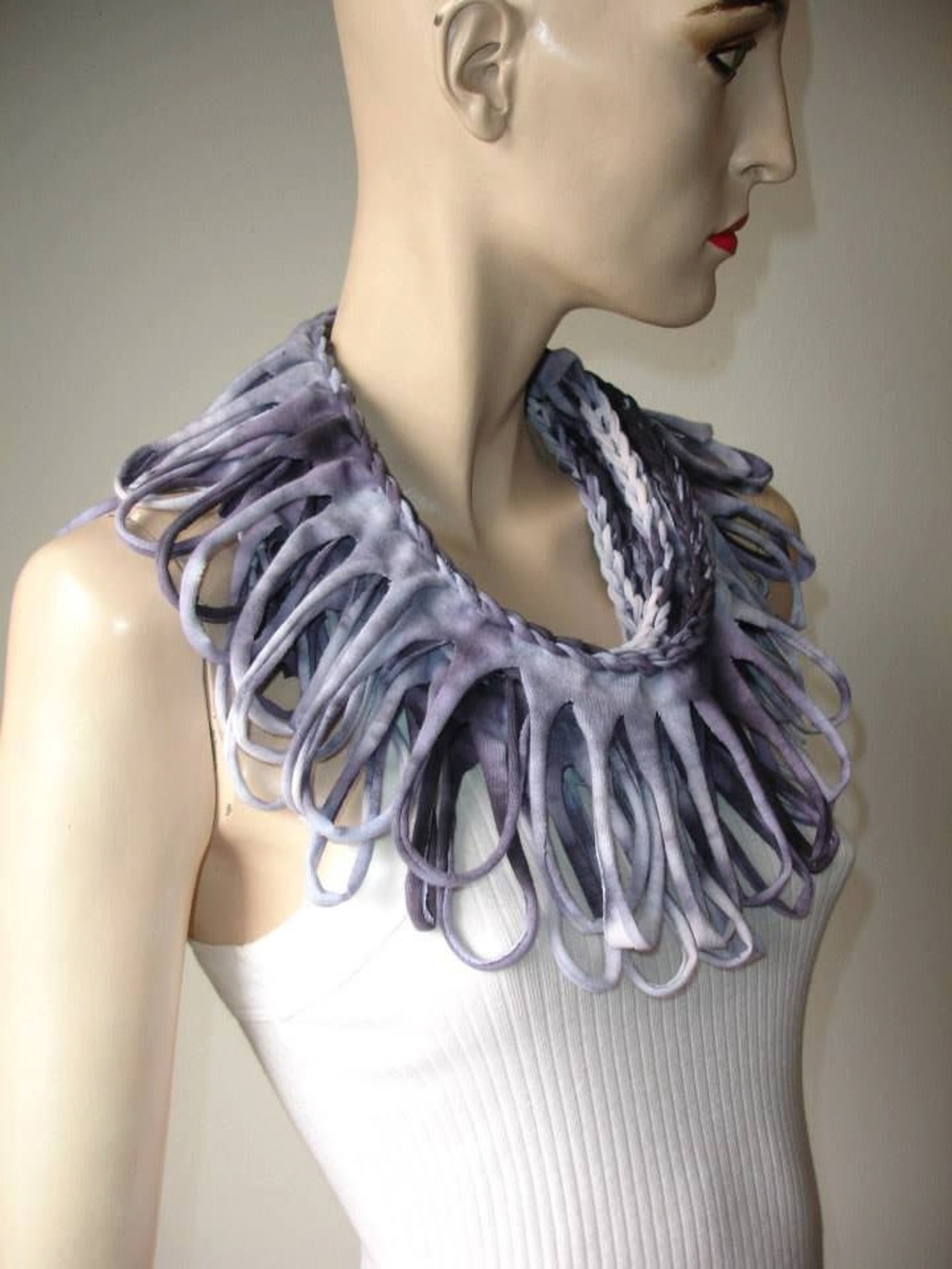 Eternity Scarf. Womens Shredded Braided Cotton Jersey - Etsy