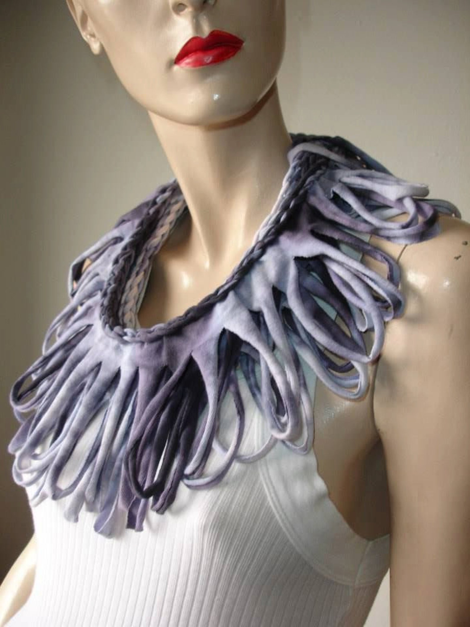 Eternity Scarf. Womens Shredded Braided Cotton Jersey - Etsy