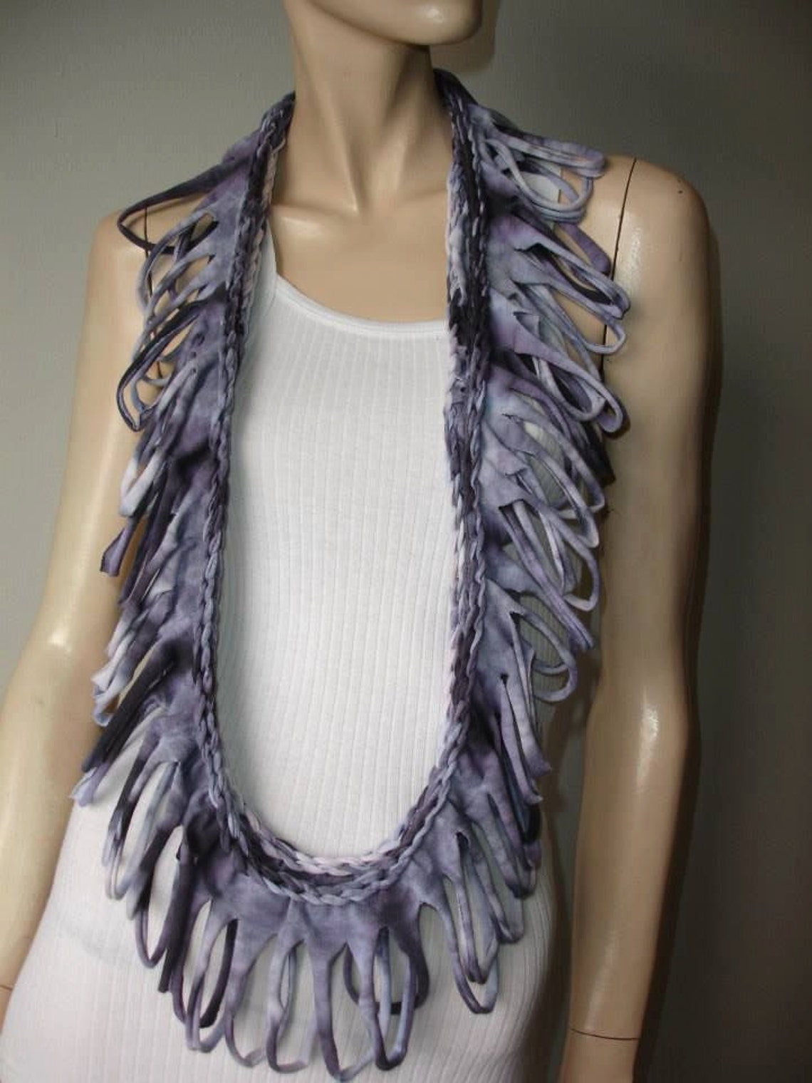 Eternity Scarf. Womens Shredded Braided Cotton Jersey - Etsy
