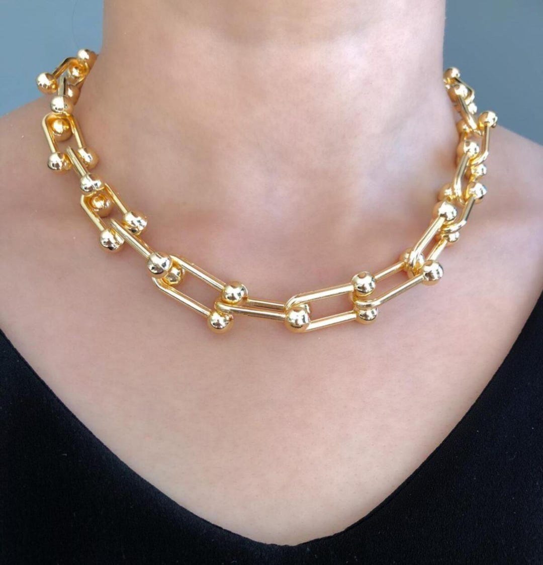 Blanca Tiffany Gold Chain Necklace for Women Elegant Layered Statement ...