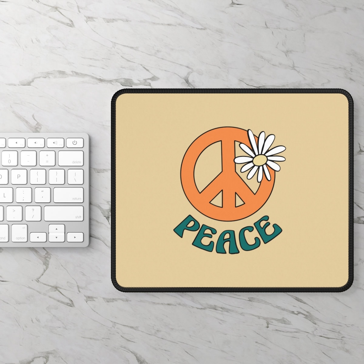 Mouse Pad ~ Peace Sign ~ RETRO ~ Simple Logo ~ Daisy Flower ~ Hippy ...