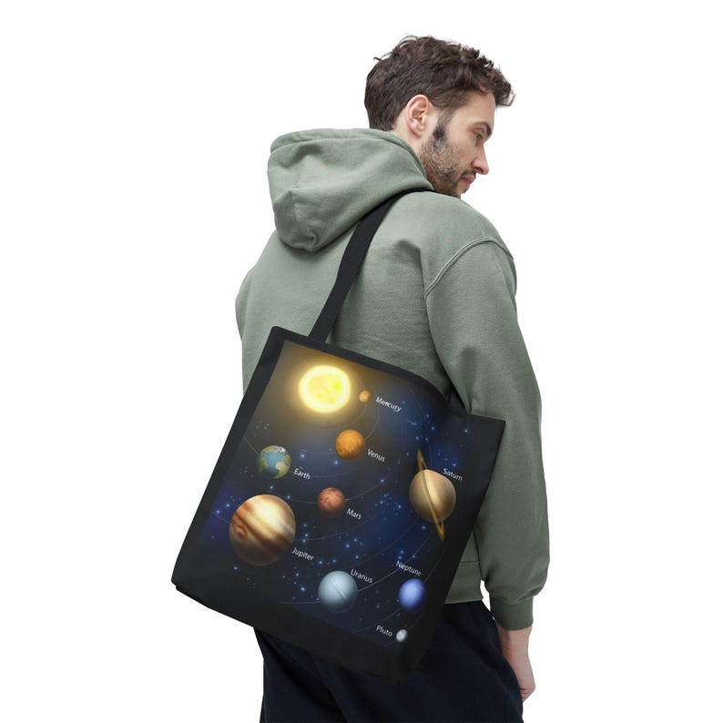 Solar System Planets Tote Bag | Educational Sun and Planets Design - Etsy