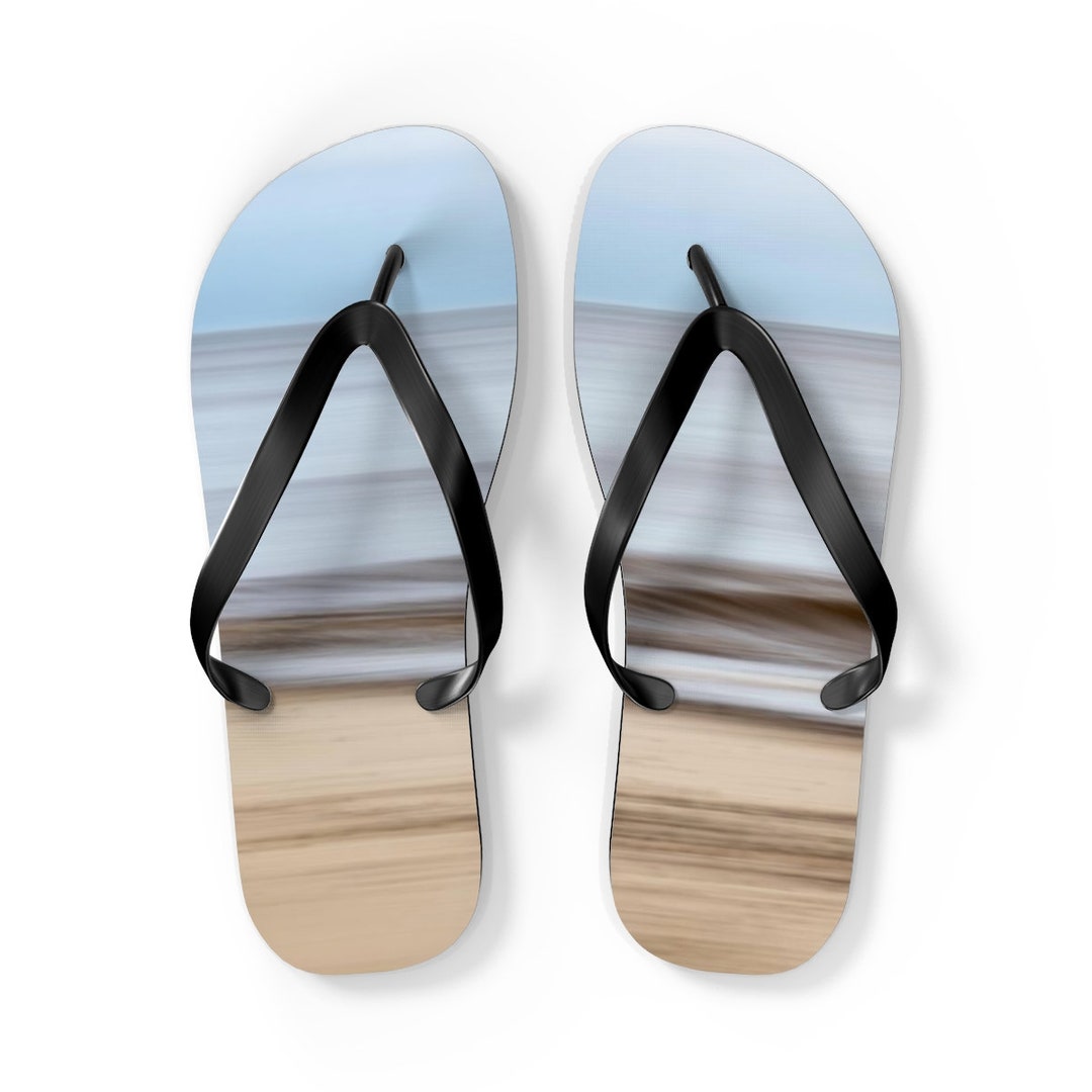 Beach Horizon Flip Flops: Coastal Scene Spa Shoes - Etsy