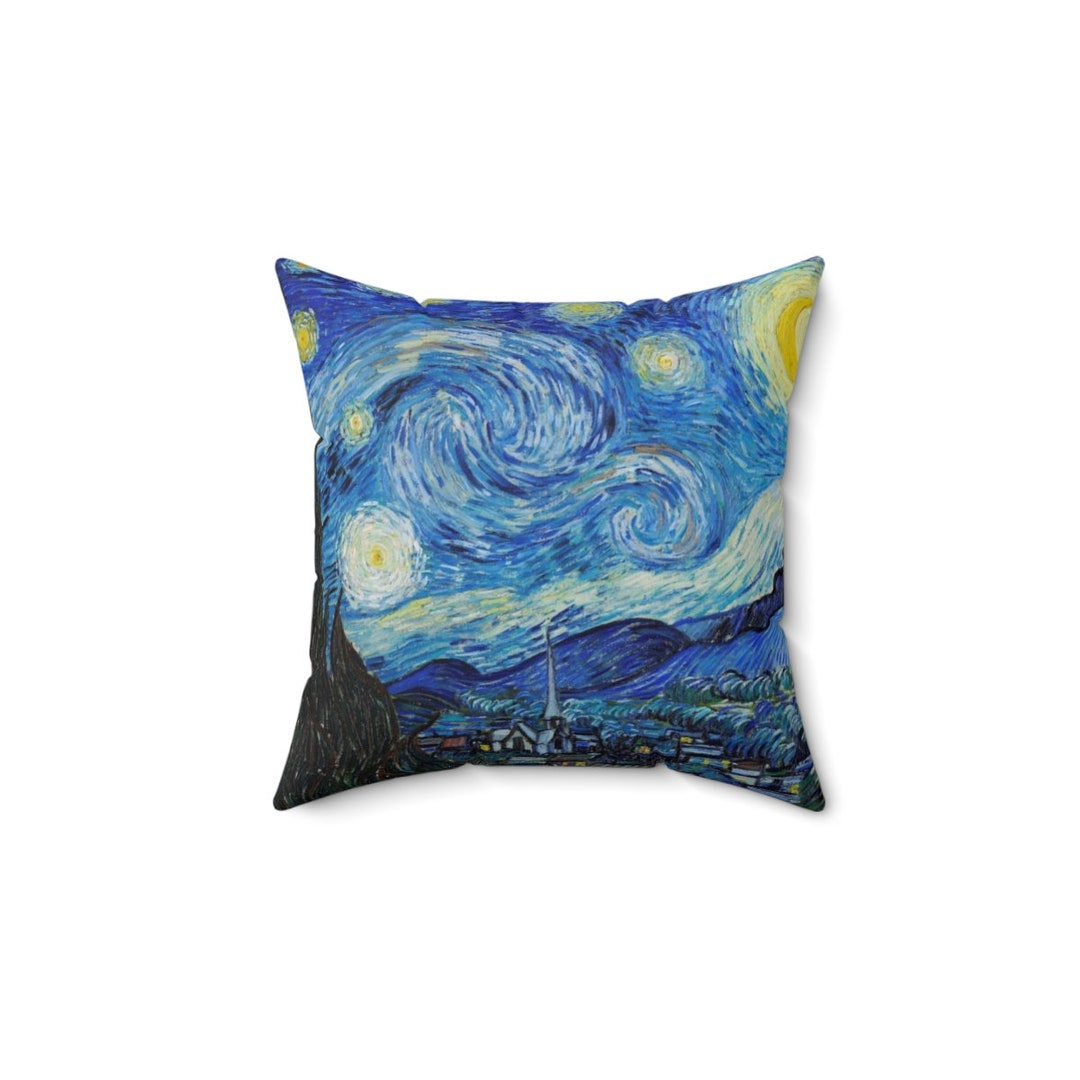 Starry Night Pillow: Vincent Van Gogh Famous Painting, Square Accent ...