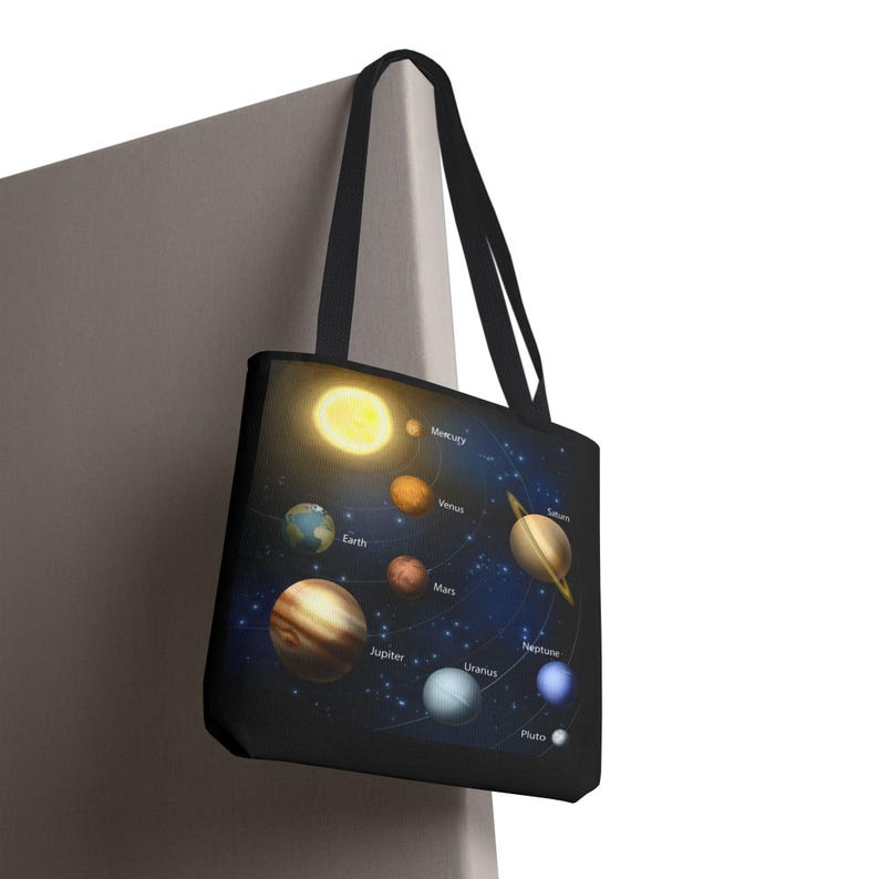 Solar System Planets Tote Bag | Educational Sun and Planets Design - Etsy