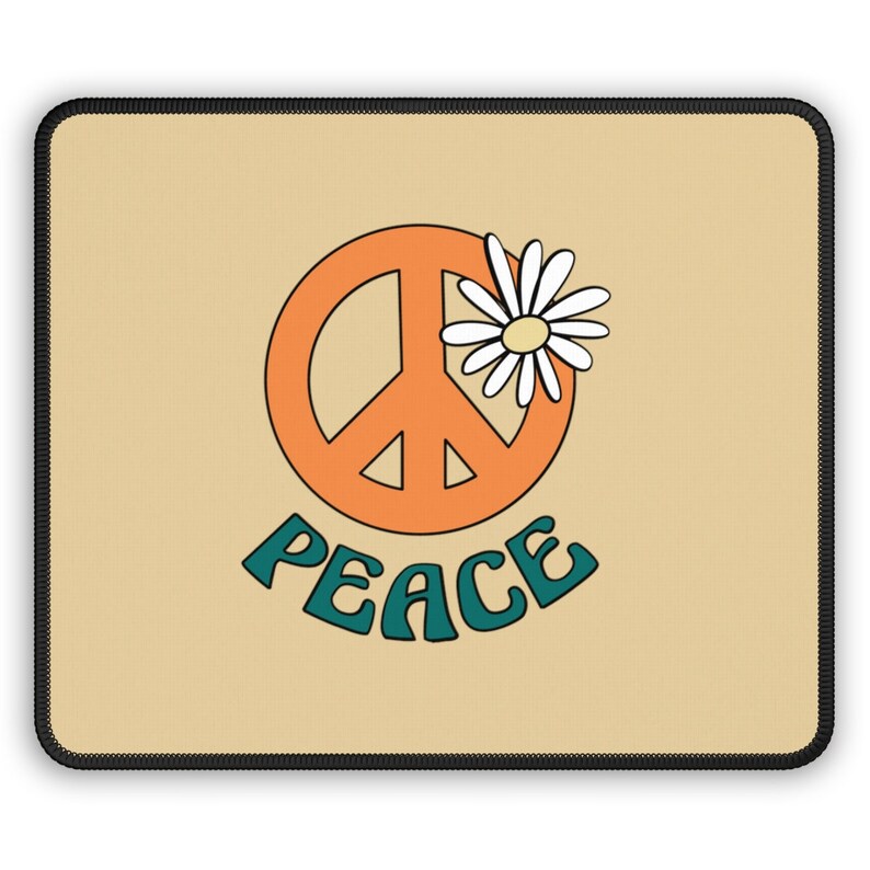 Mouse Pad ~ Peace Sign ~ RETRO ~ Simple Logo ~ Daisy Flower ~ Hippy ...