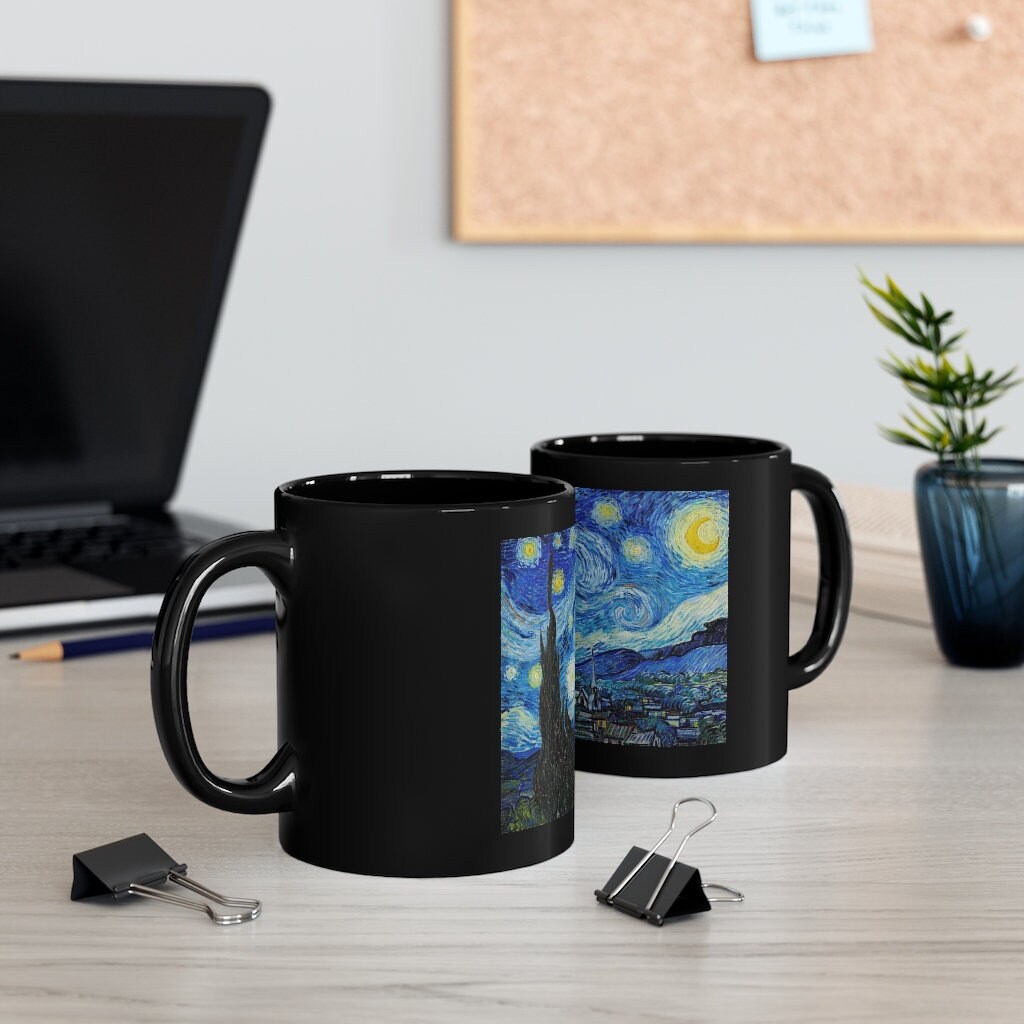 Van Gogh Starry Night Ceramic Mug - Famous Masterpiece Coffee Cup - Etsy
