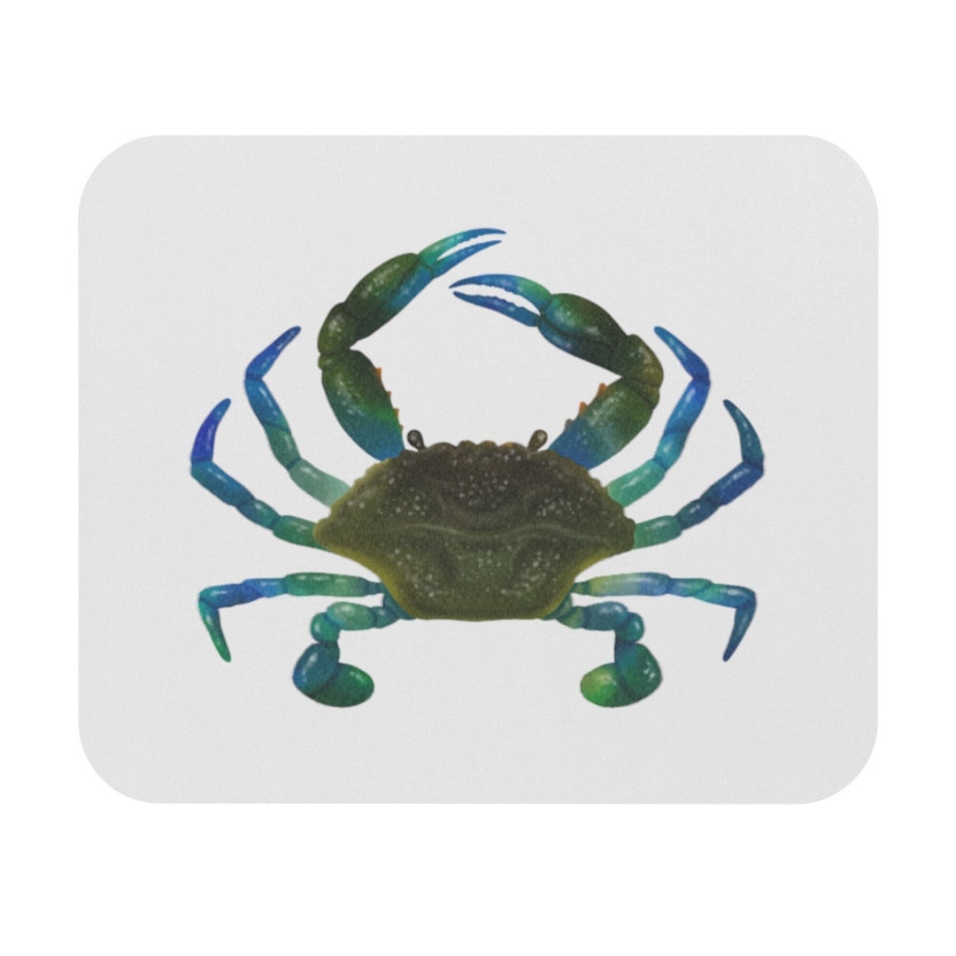 Blue Crab Mouse Pad: Beach House Decor, Cancer Zodiac Art - Etsy