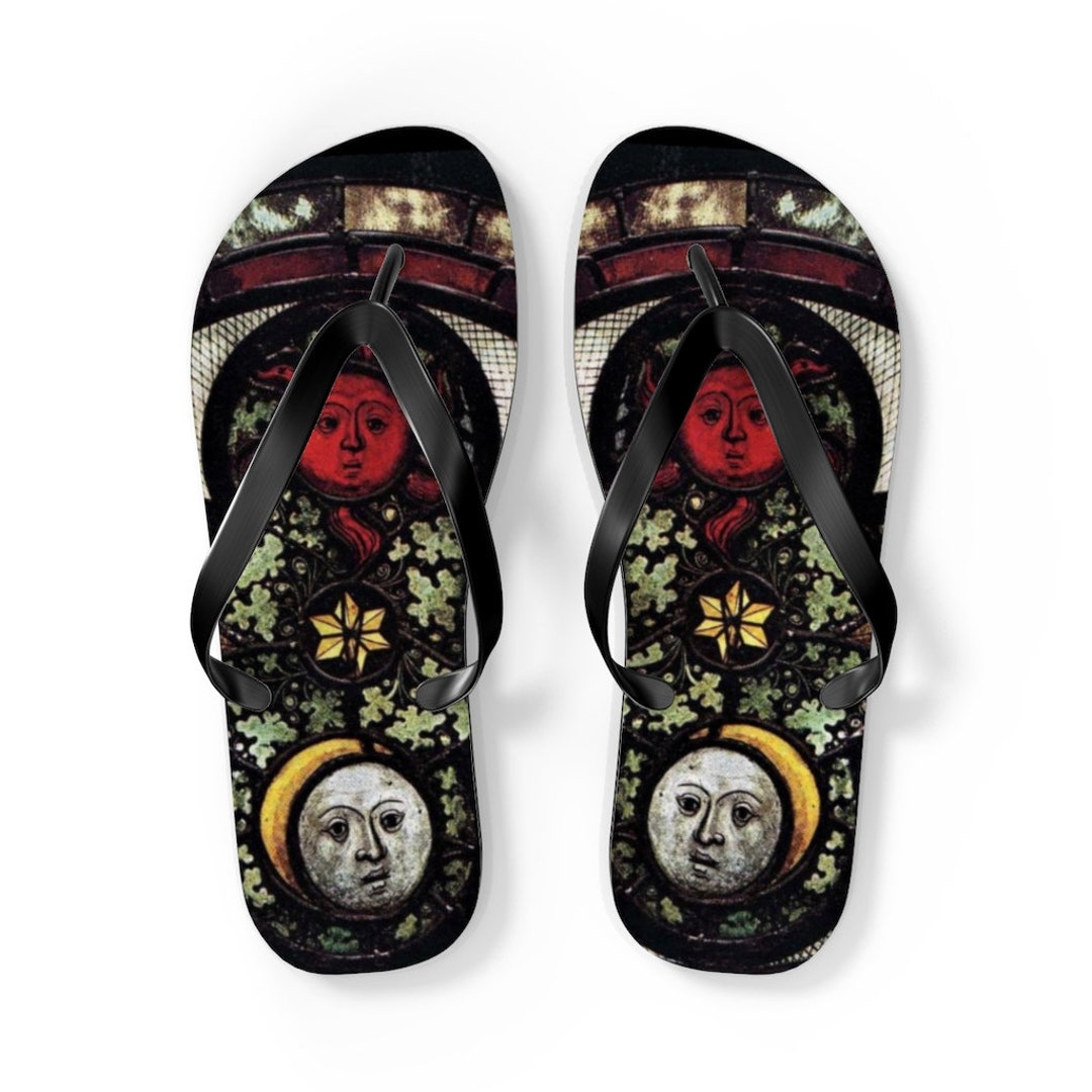Sun Moon Medieval Stained Glass Masterpiece as Wearable Art on Black ...