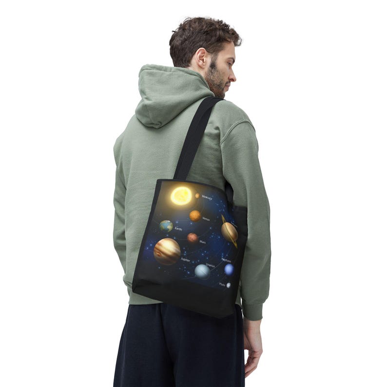 Solar System Planets Tote Bag | Educational Sun and Planets Design - Etsy